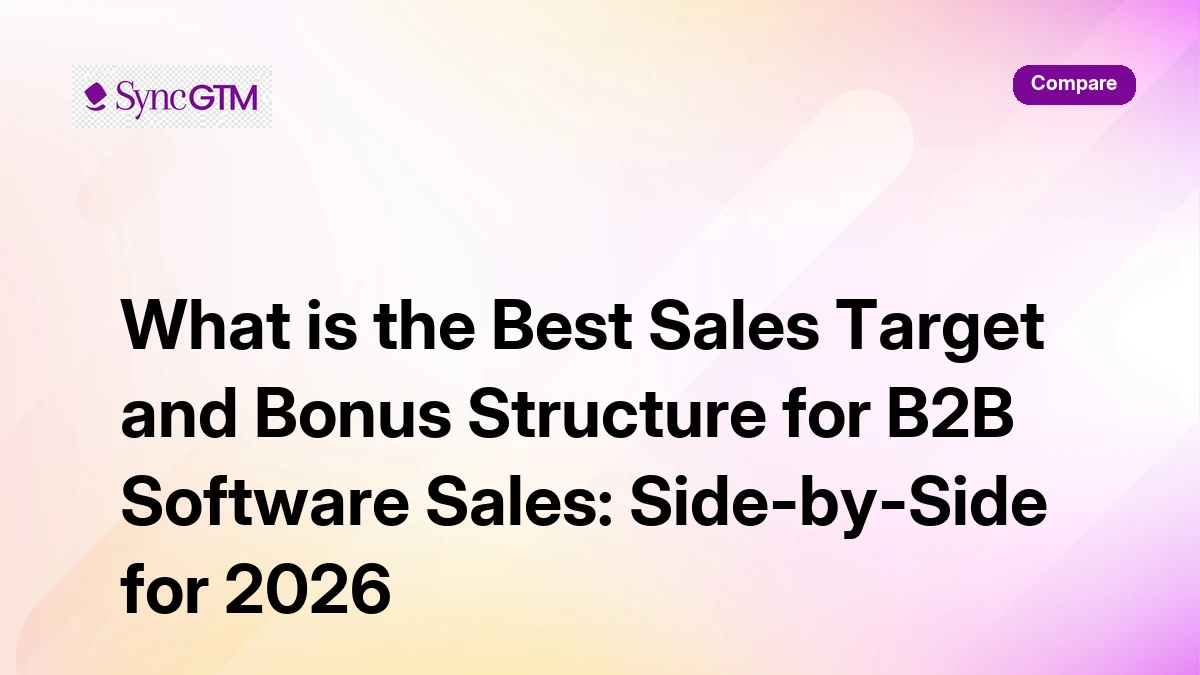 B2B Software Sales: Best Target & Bonus Structure 2026 | SyncGTM | SyncGTM
